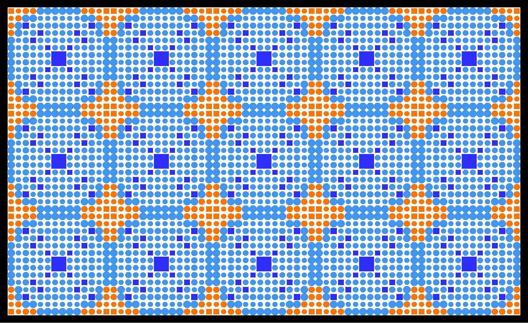 BLUE ORANGE EYES - Grid Paint
